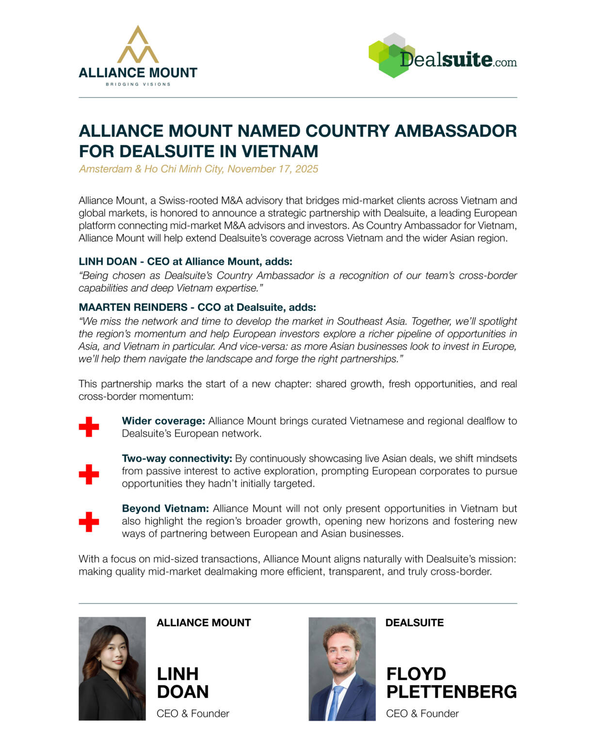 Alliance Mount named Country Ambassador for Dealsuite in Vietnam